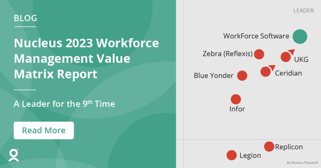 WorkForce Software | Nucleus 2023 WFM Technology Value Matrix Report Lists WorkForce Software as ...